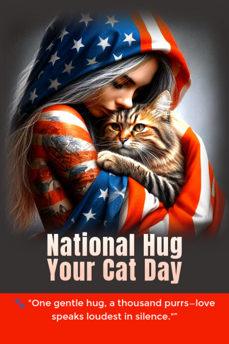 Plantilla de National hug your cat day | PosterMyWall