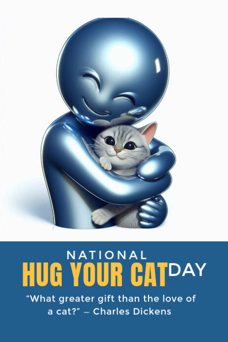 National hug your cat day Template | PosterMyWall