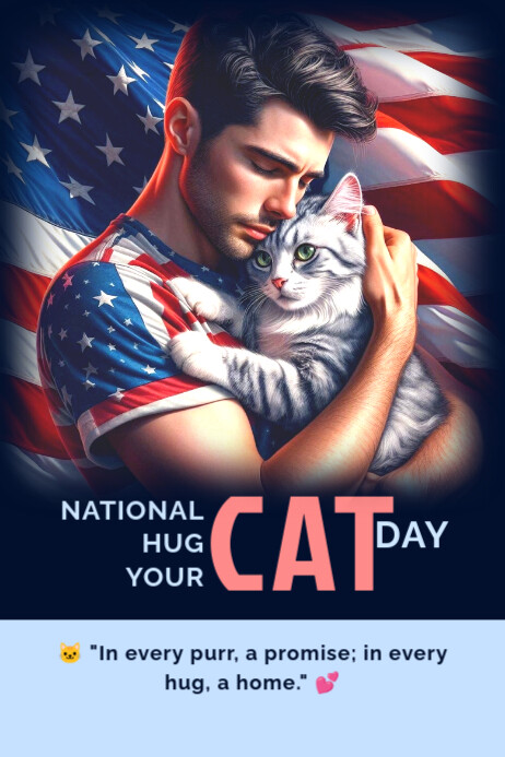 Copy of National hug your cat day | PosterMyWall