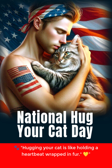National hug your cat day Template | PosterMyWall