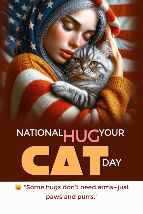 Copy of National hug your cat day | PosterMyWall