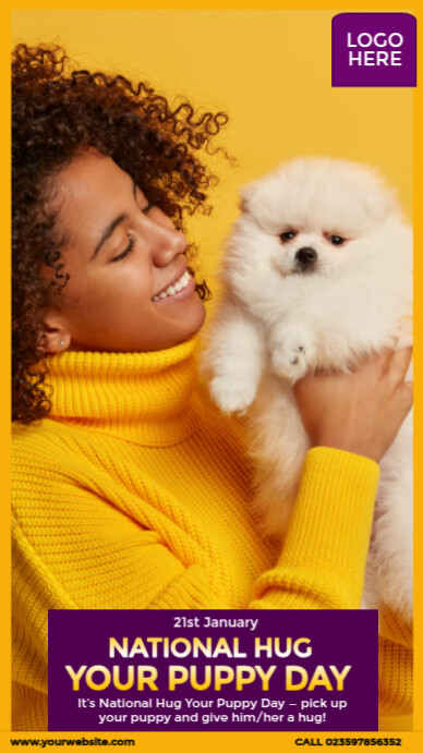 Copy of National Hug Your Puppy Day Design | PosterMyWall