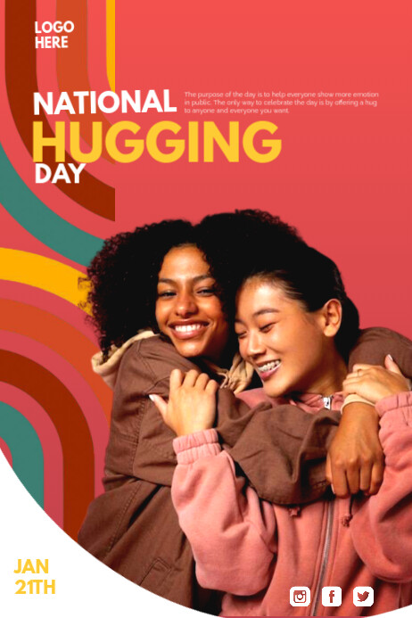 National hugging day poster design Template | PosterMyWall
