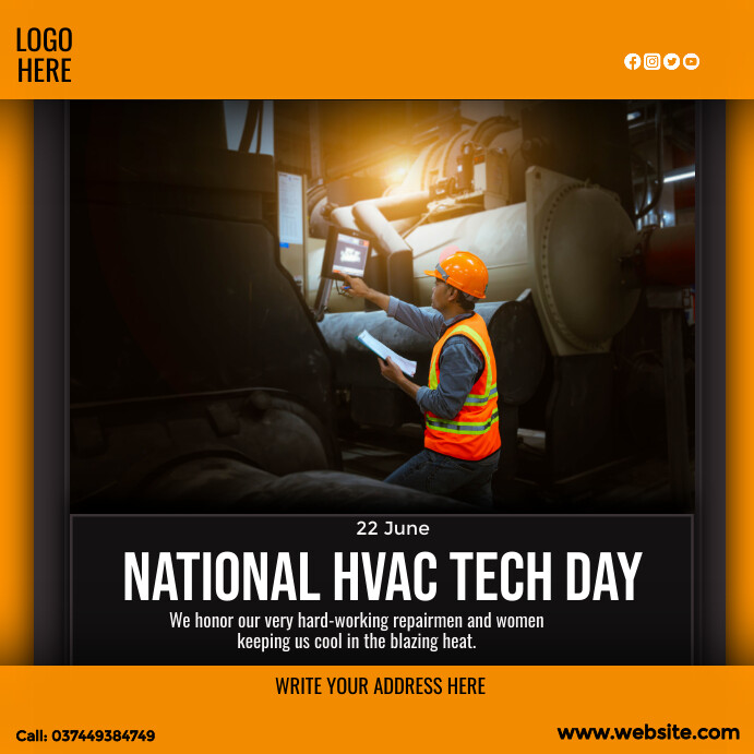 National HVAC Tech Day Template | PosterMyWall