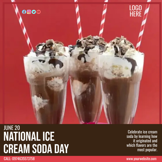 Copy of National Ice Cream Soda Day | PosterMyWall