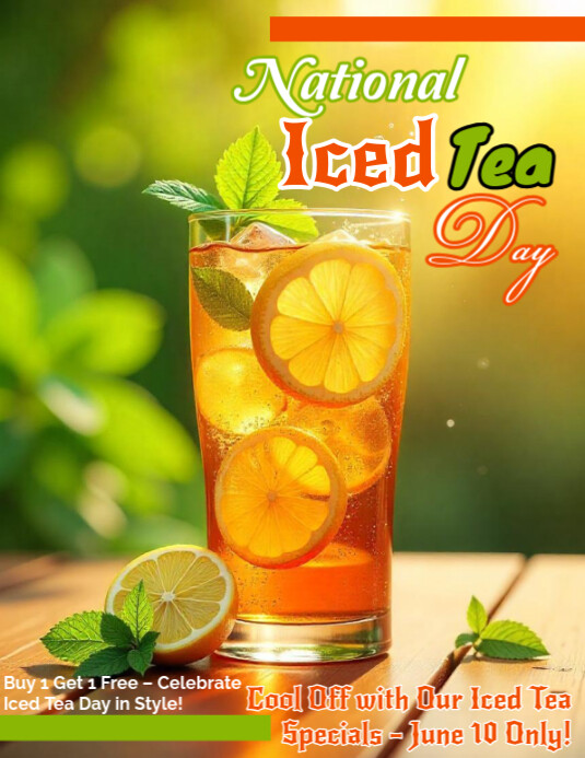 National Iced Tea Day Template | PosterMyWall
