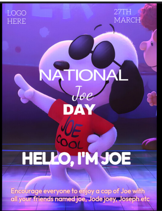 Copy of National Joe Day Flyer (us Letter) | PosterMyWall