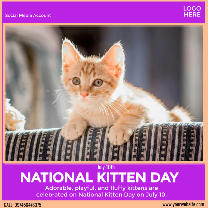 Copy of National Kitten Day | PosterMyWall