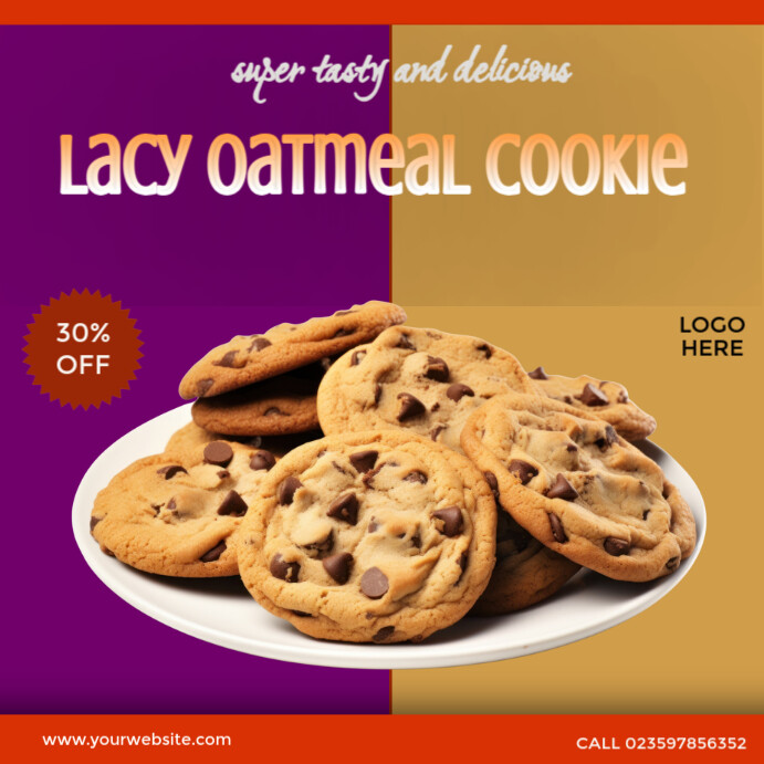 national lacy oatmeal cookie day Template | PosterMyWall