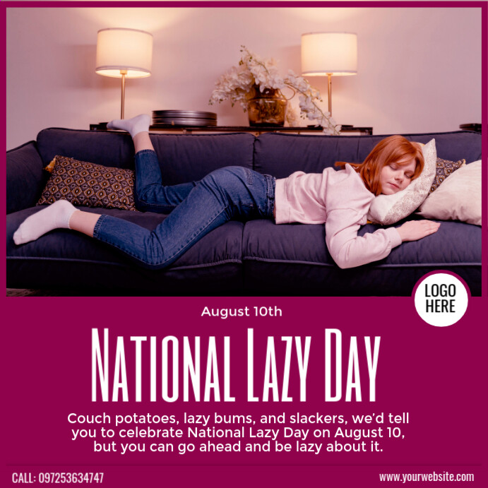 Plantilla de National Lazy Day | PosterMyWall