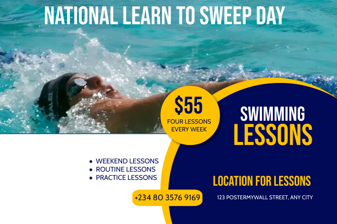 National learn to swim day Template | PosterMyWall