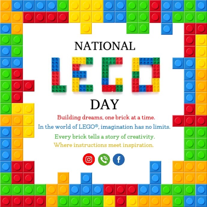 Copy of National Lego Day | PosterMyWall