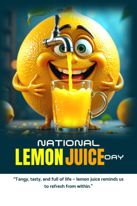 National lemon juice day Template | PosterMyWall