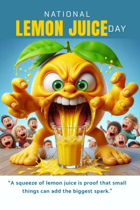 National lemon juice day Template | PosterMyWall