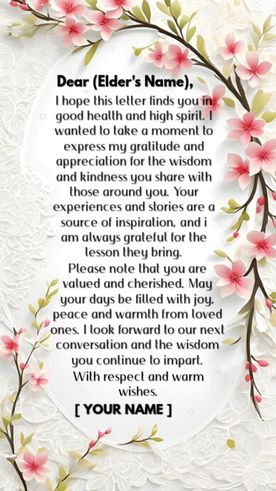 National letter to an elder Day Template | PosterMyWall