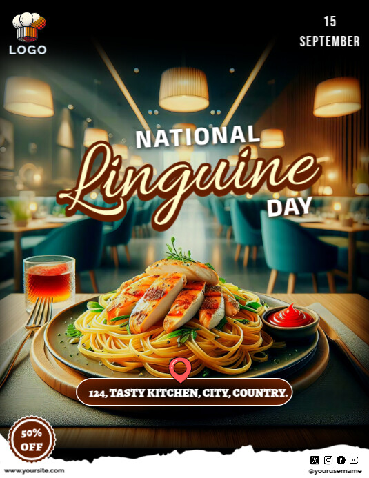 Plantilla de National Linguine Day | PosterMyWall