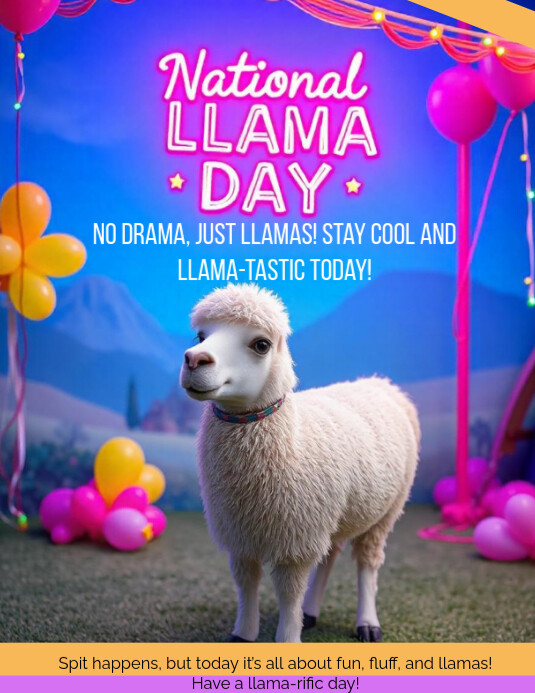 National Llama Day Template | PosterMyWall