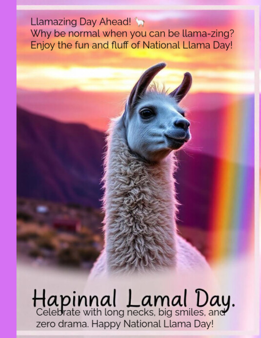 National Llama Day Template | PosterMyWall
