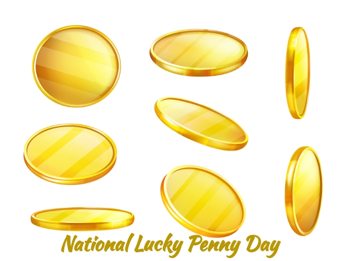 National Lucky Penny Day coin illustration Template | PosterMyWall