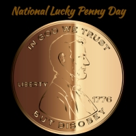 National Lucky Penny Day coin illustration Template | PosterMyWall