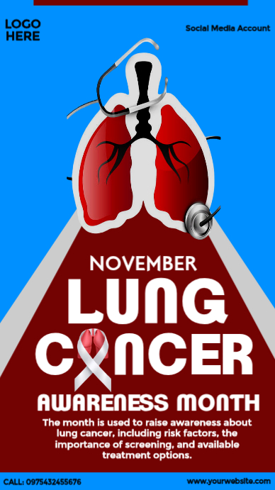 National Lung Cancer Awareness Month Template | PosterMyWall