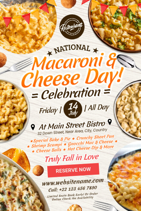 National Mac And Cheese Day Template | PosterMyWall