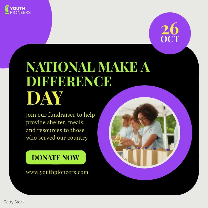 National Make A Difference Day Square Template | PosterMyWall