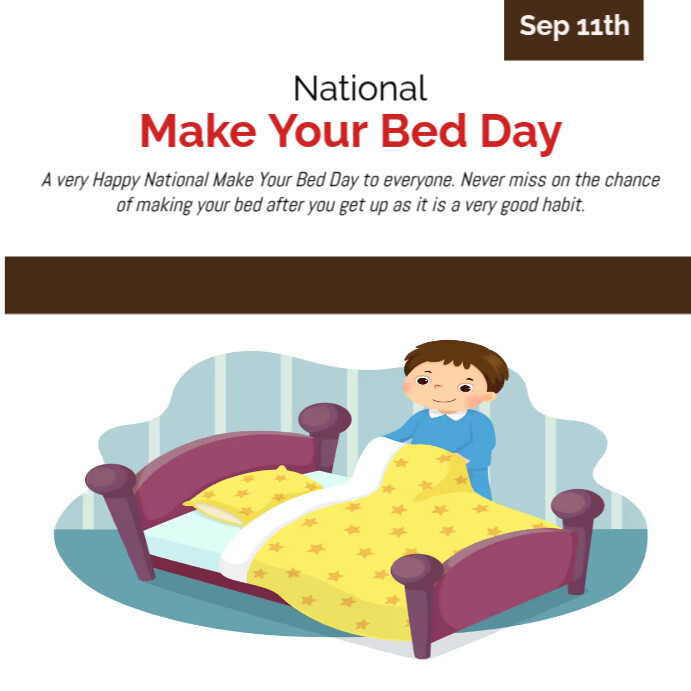 national make your bed day Template | PosterMyWall