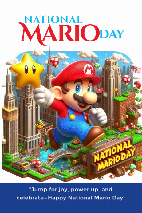 Plantilla de National Mario day | PosterMyWall
