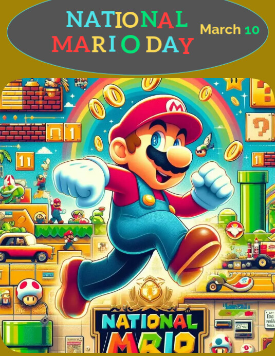 National Mario Day Flyer Template | PosterMyWall