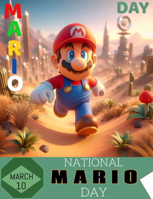 National Mario Day template | PosterMyWall