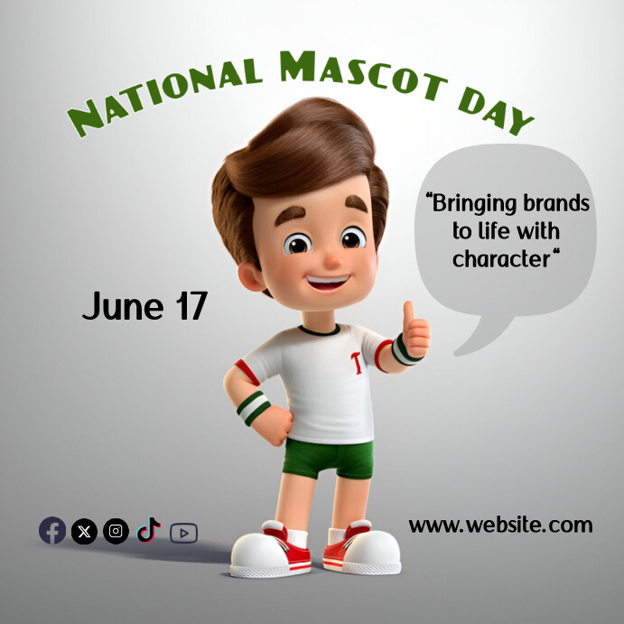 National Mascot day Instagram Post Template | PosterMyWall