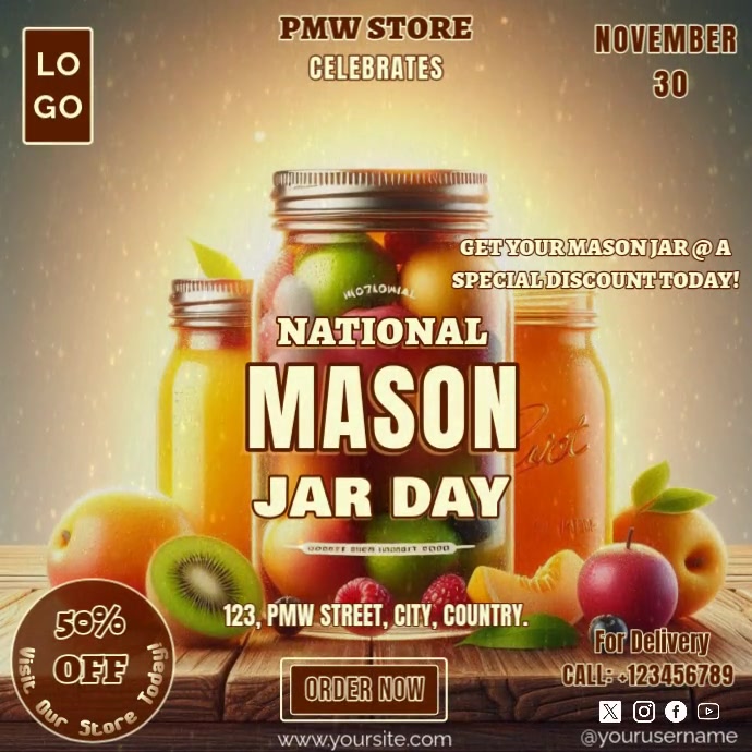 Copy of National Mason Jar Day | PosterMyWall