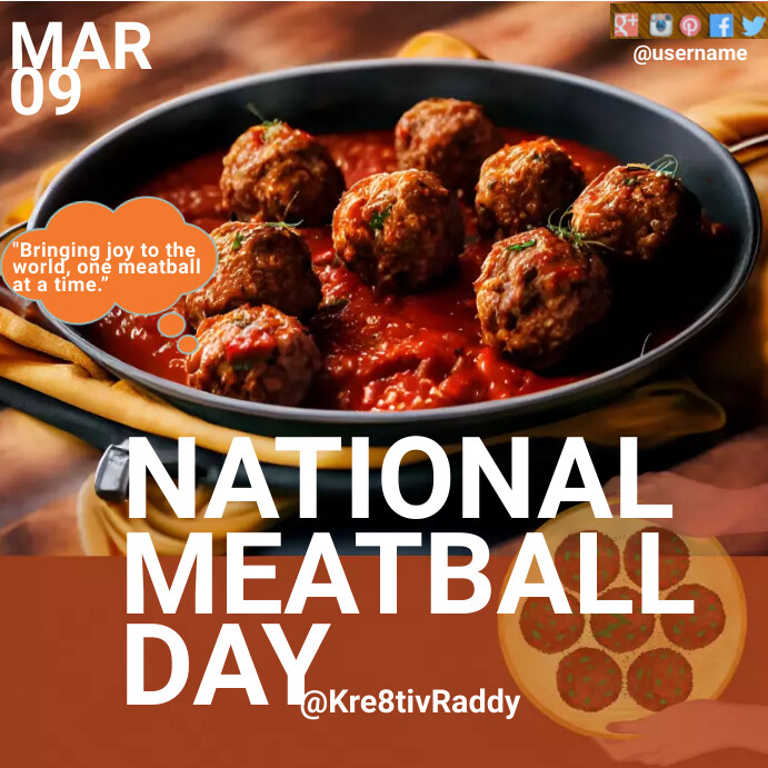 Plantilla de National Meatball Day | PosterMyWall