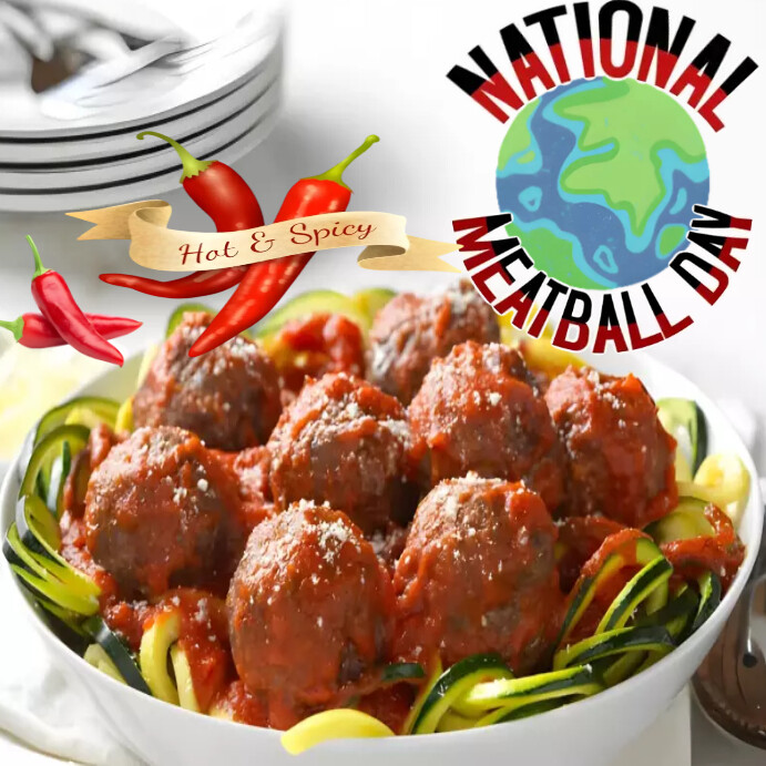national meatball day flyer Template | PosterMyWall