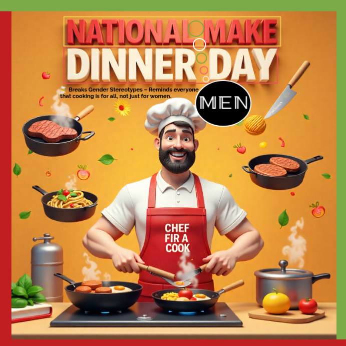 National Men Make Dinner Day Template | PosterMyWall