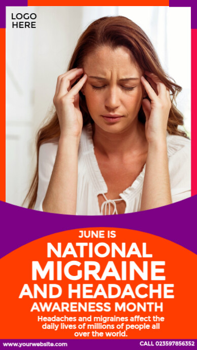 National Migraine and Headache Awareness Month Ad Template | PosterMyWall