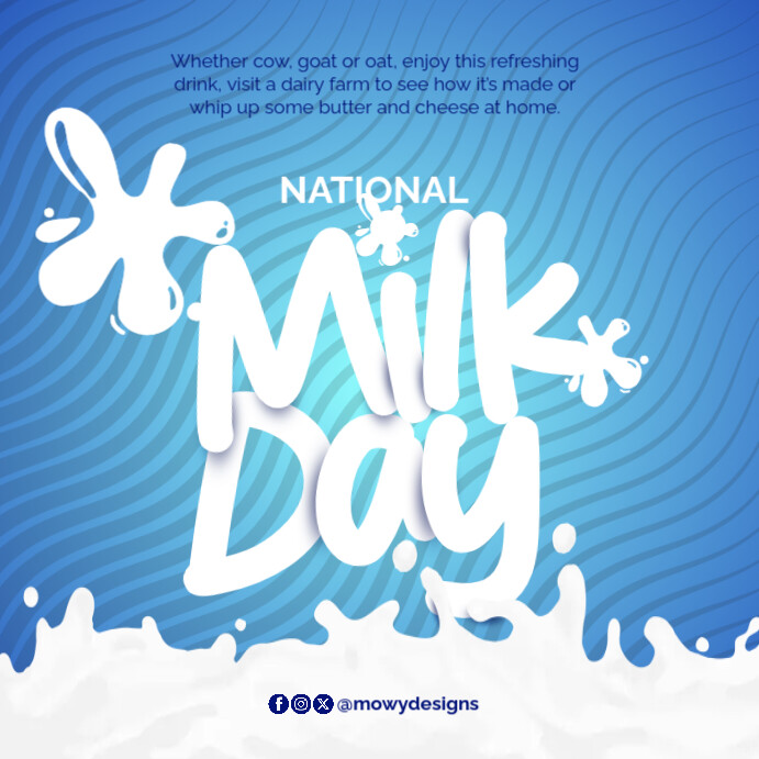 Modèle National Milk Day Instagram Post | PosterMyWall