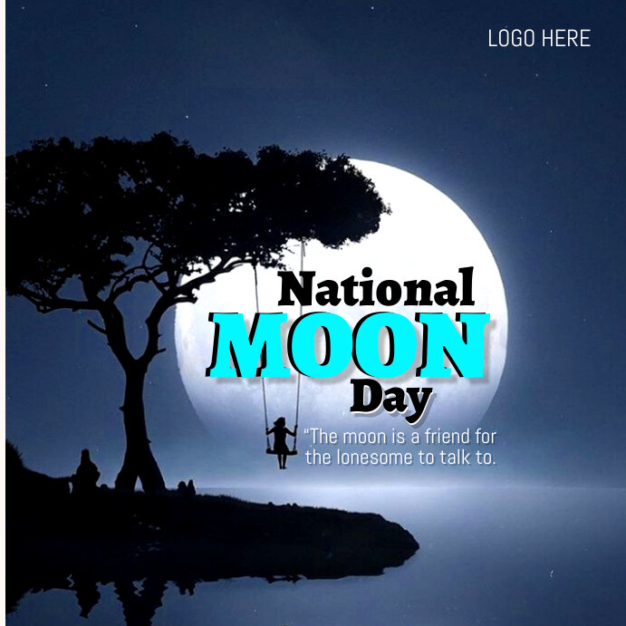 Modèle National moon day black Instagram post | PosterMyWall
