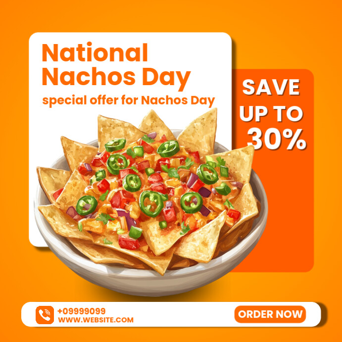 Plantilla de National Nachos Day Instagram Post | PosterMyWall