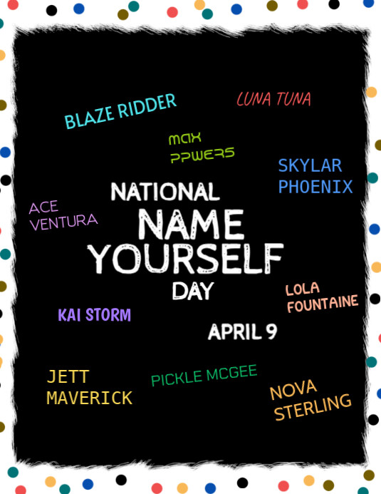 Plantilla de National Name Yourself Day Template Flyer (us Letter ...