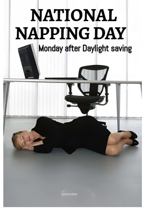 Modèle National Napping Day A4 | PosterMyWall