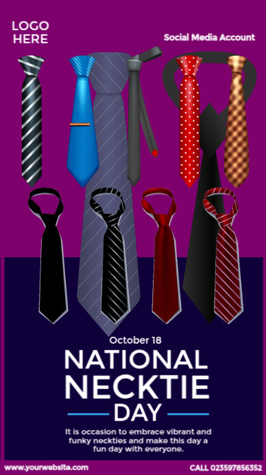 National Necktie Day Design Template | PosterMyWall