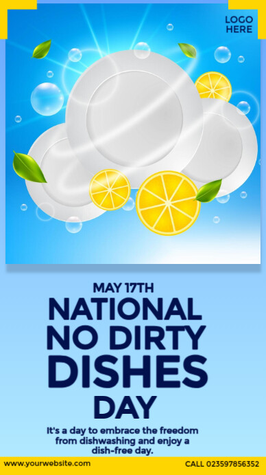 Copy of National No Dirty Dishes Day Design | PosterMyWall