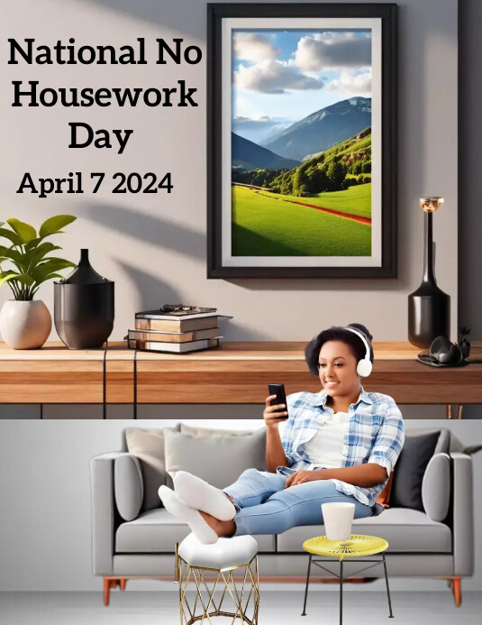National No Housework Day Flyer Template | PosterMyWall