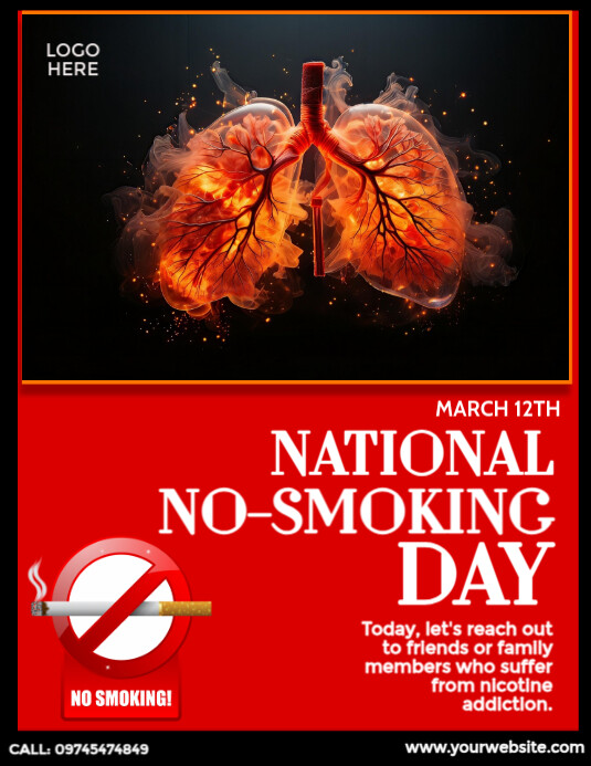 National No Smoking Day Flyer Template | PosterMyWall