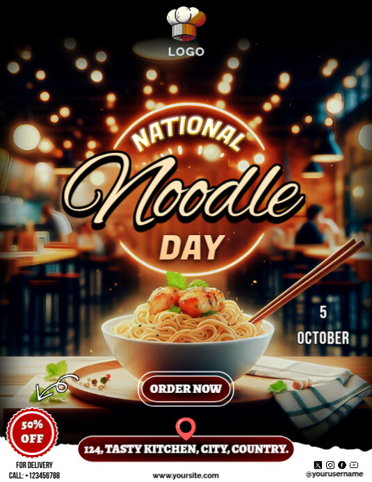 National Noodles Day Template | PosterMyWall