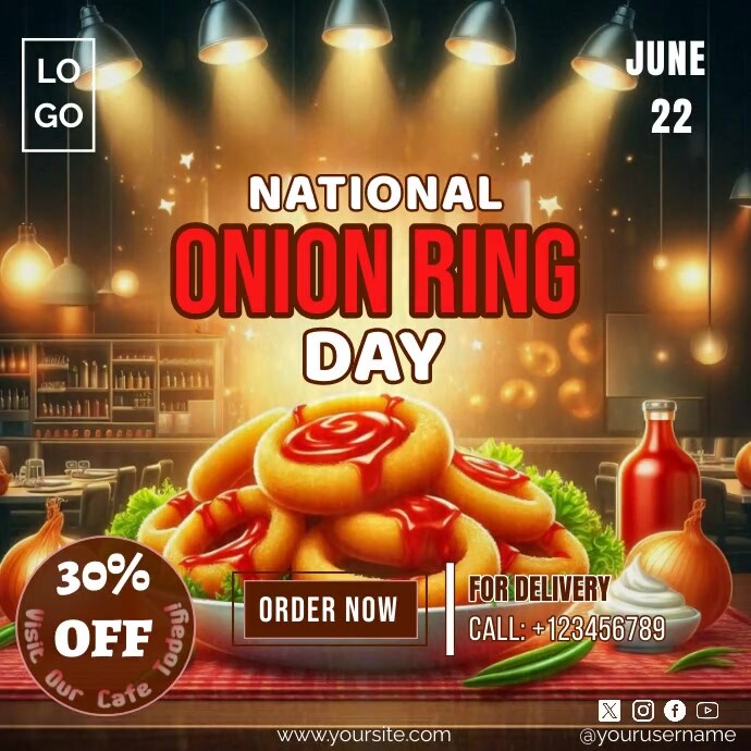 Plantilla de National Onion Ring Day | PosterMyWall