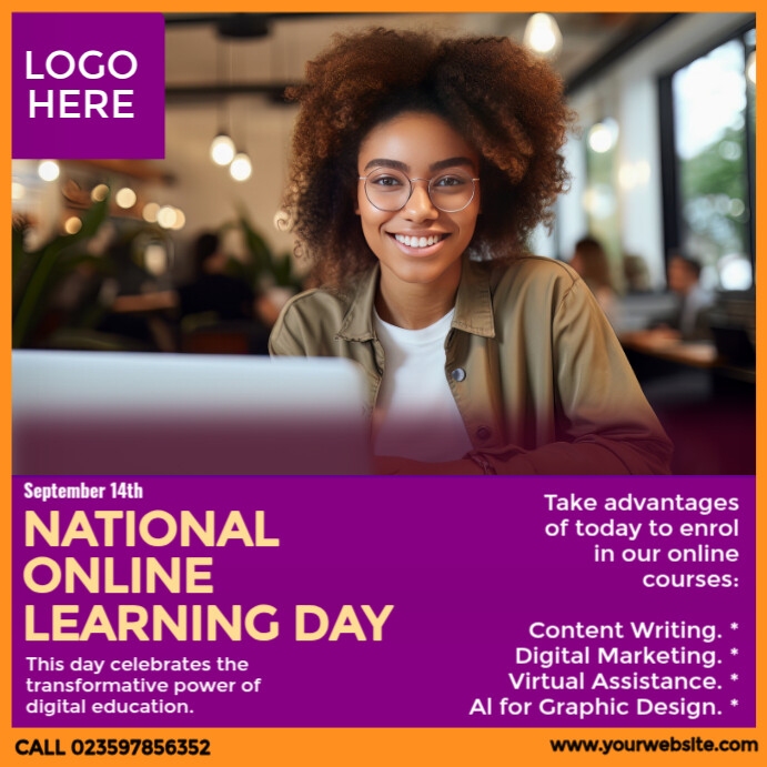National Online Learning Day Template | PosterMyWall
