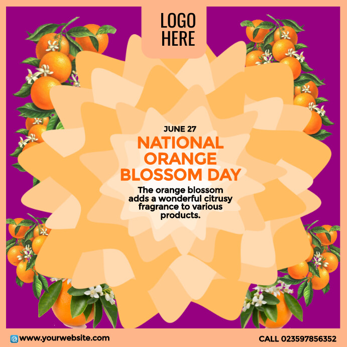Plantilla de National Orange Blossom Day | PosterMyWall